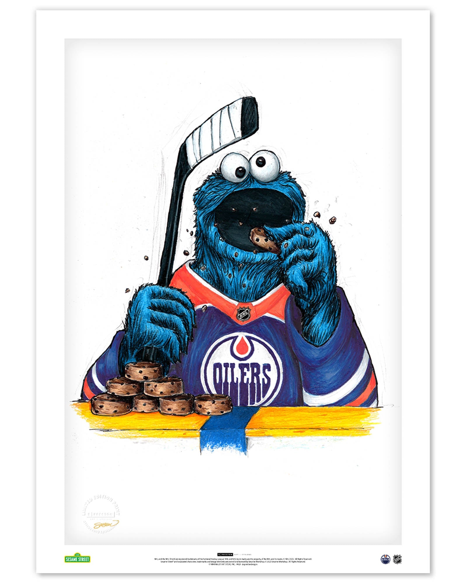 Cookie Monster x NHL Oilers Limited Edition Art Print – Palm Beach ...