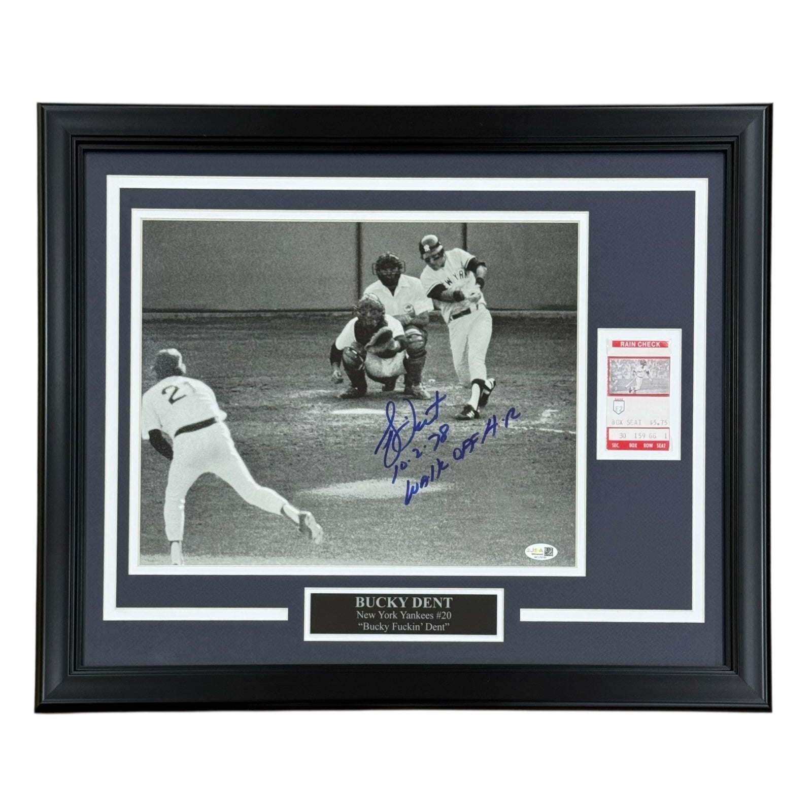 Bucky Dent Autographed New York Yankees (1979 WS MVP) Deluxe Framed 11 ...