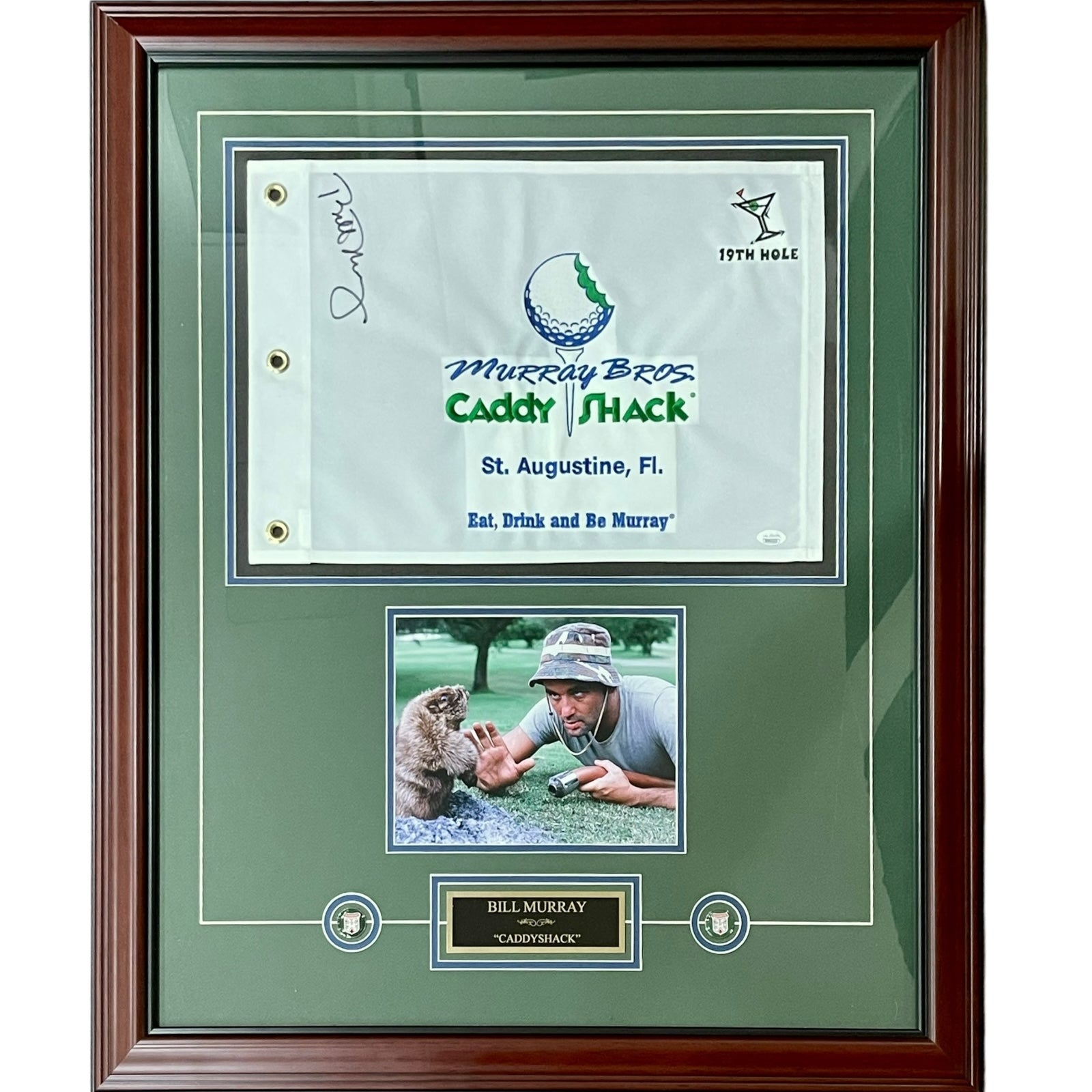 Bill Murray Autographed Murray Bros Caddyshack Deluxe Framed Golf Pin ...
