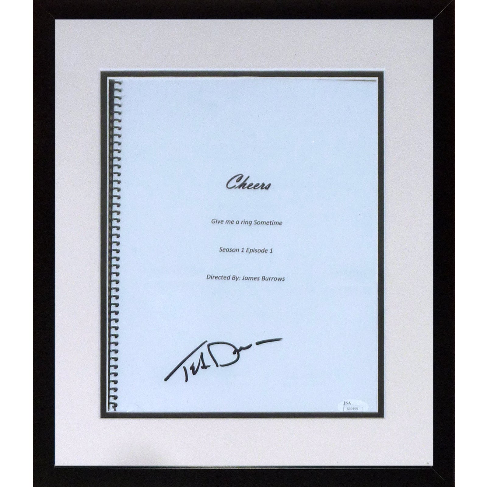 Ted Danson Autographed Cheers Deluxe Framed Script - JSA – Palm Beach ...
