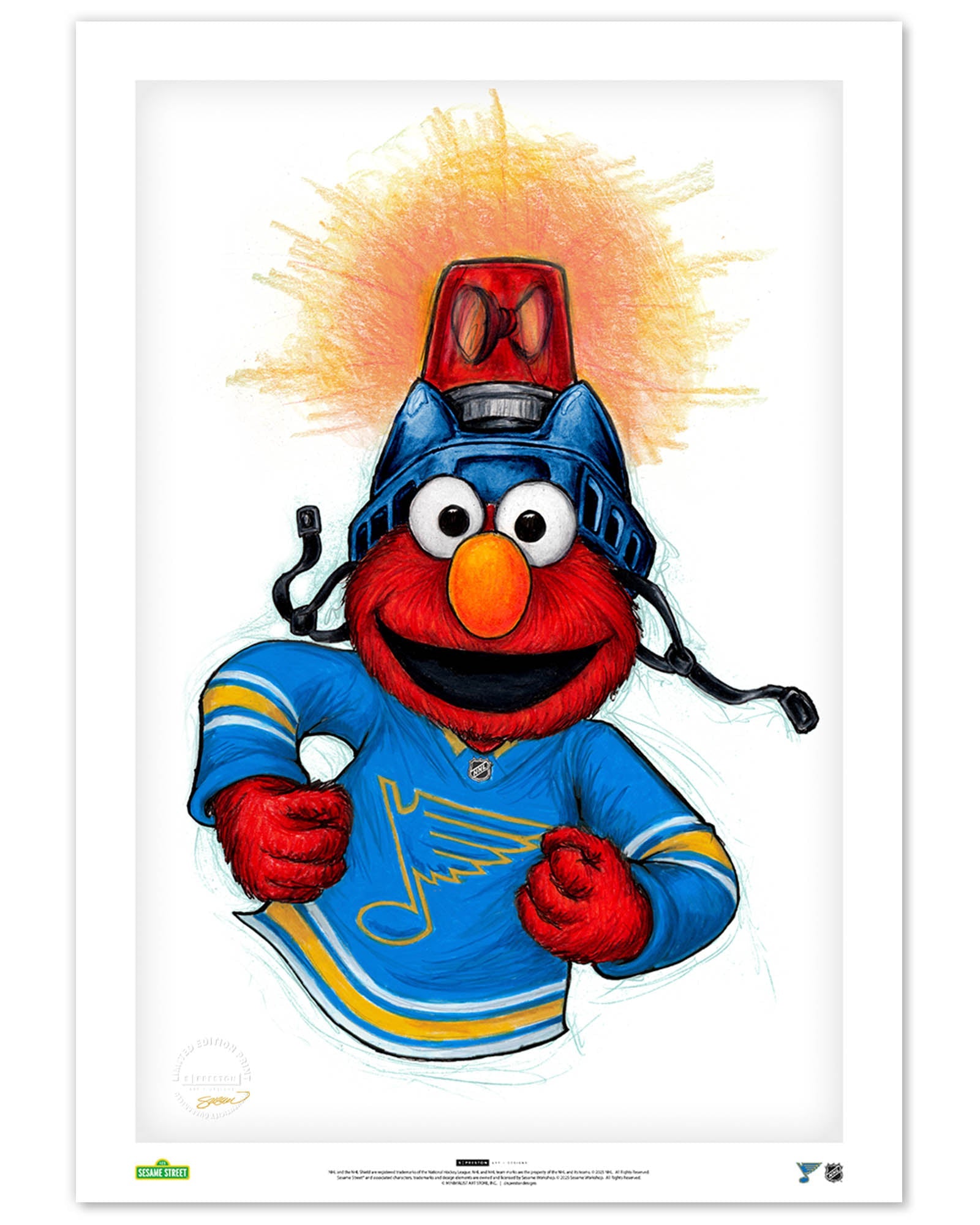 Elmo Loves Goals! x NHL Blues Limited Edition Art Print – Palm Beach ...