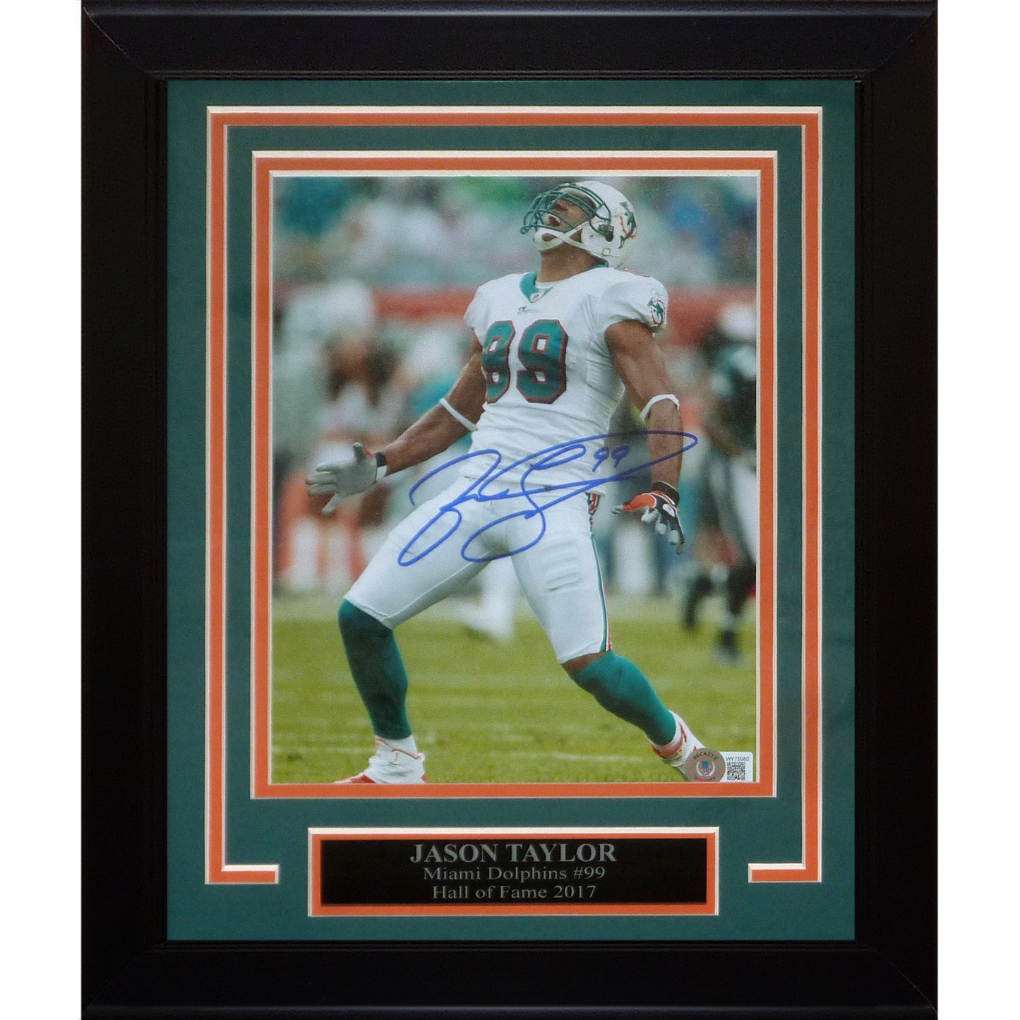 Jason Taylor Autographed Miami Dolphins Deluxe Framed 8x10 Photo - JSA ...