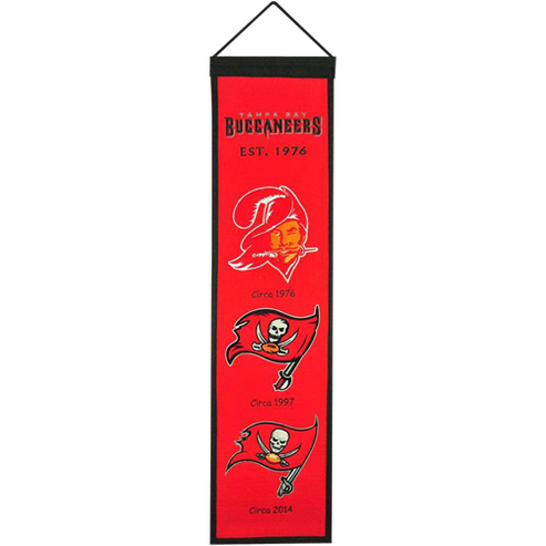 Tampa Bay Buccaneers Logo Evolution Heritage Banner – Palm Beach ...