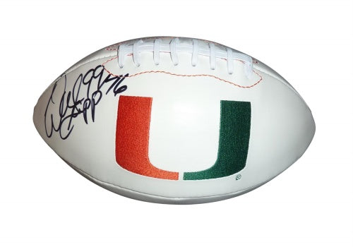 Warren Sapp Autographed Miami Hurricanes Logo Football – Palm Beach ...